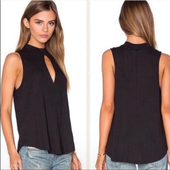 Free People | Tops | Free People We The Free Black Faye Keyhole Halter ...
